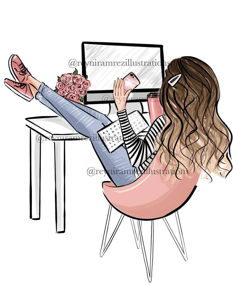 Girl boss clip art fashion clip art fashion illustration | Etsy