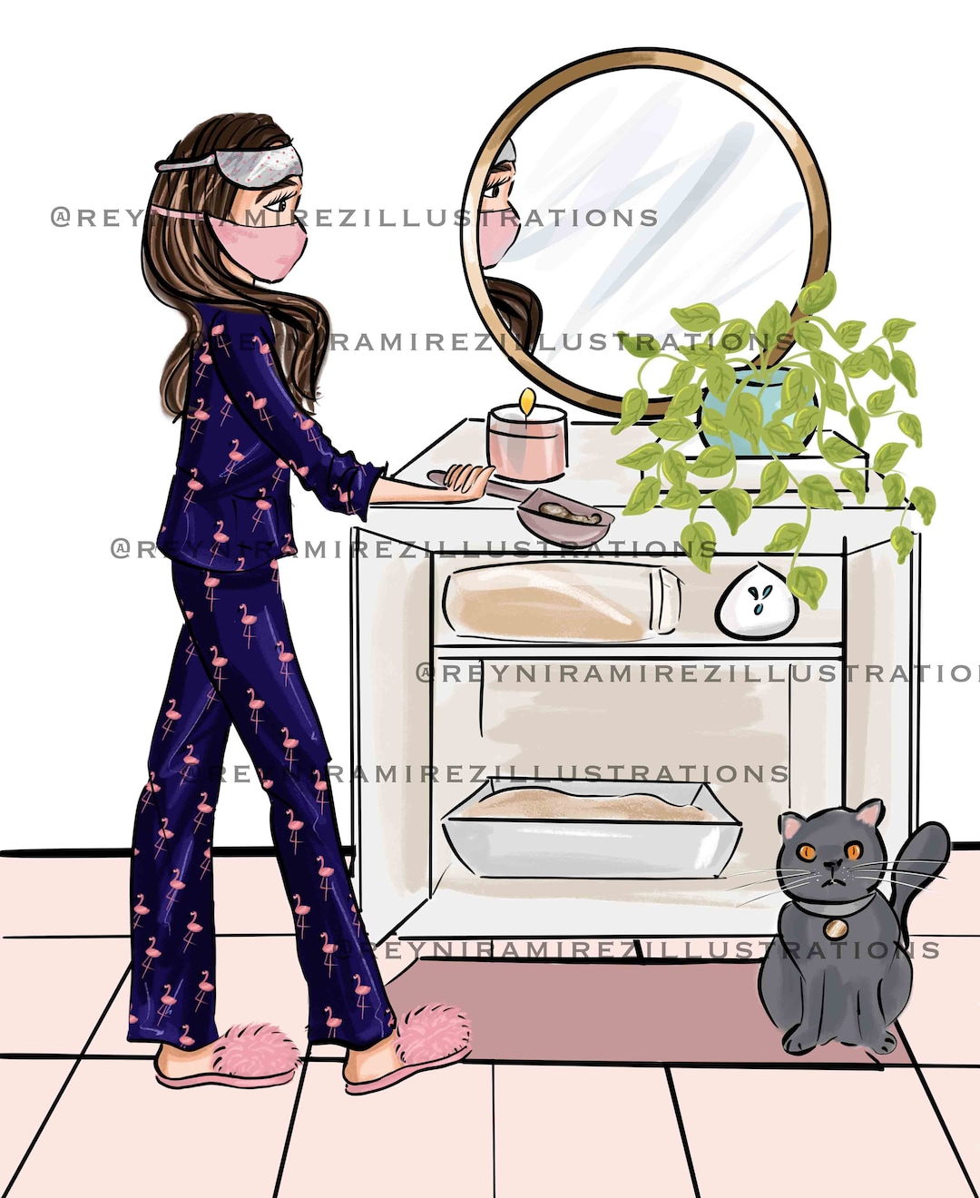 Cat Lover Clipart, Cat and Me Art, My Cat Illustration, Printable ...