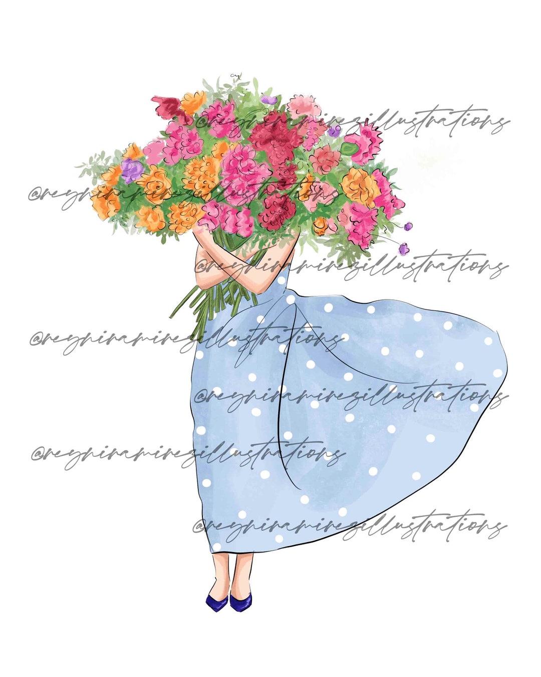 Spring Clip Art, Flower Girl Clip Art, Floral Clip Art, Flowers Clip ...