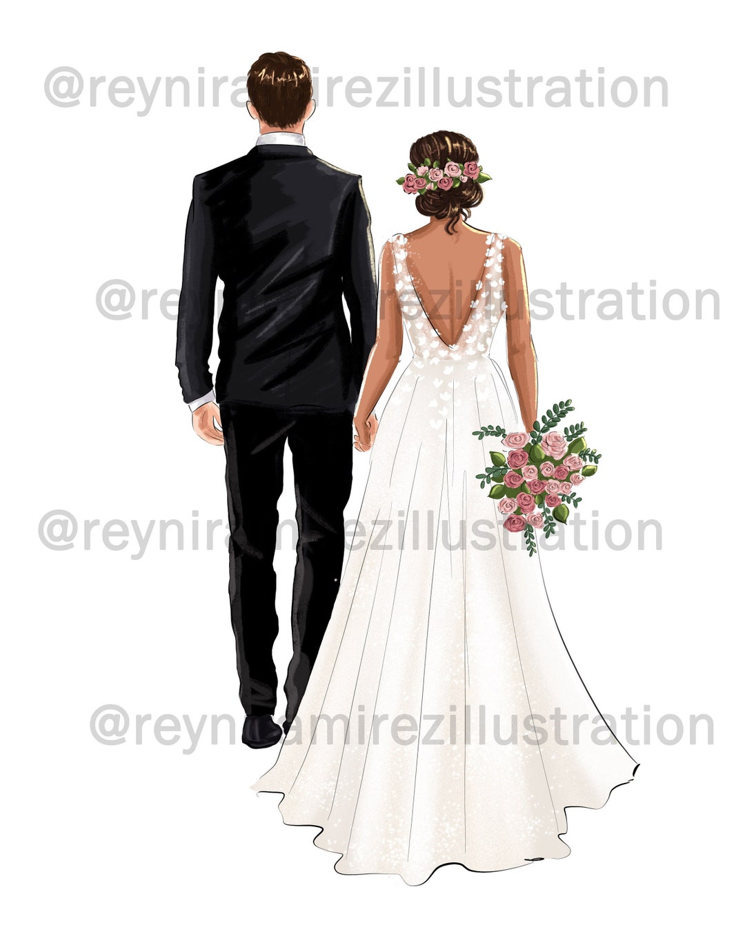 Bride Illustration, Bride Clip Art, Wedding Clip Art, Digital File ...