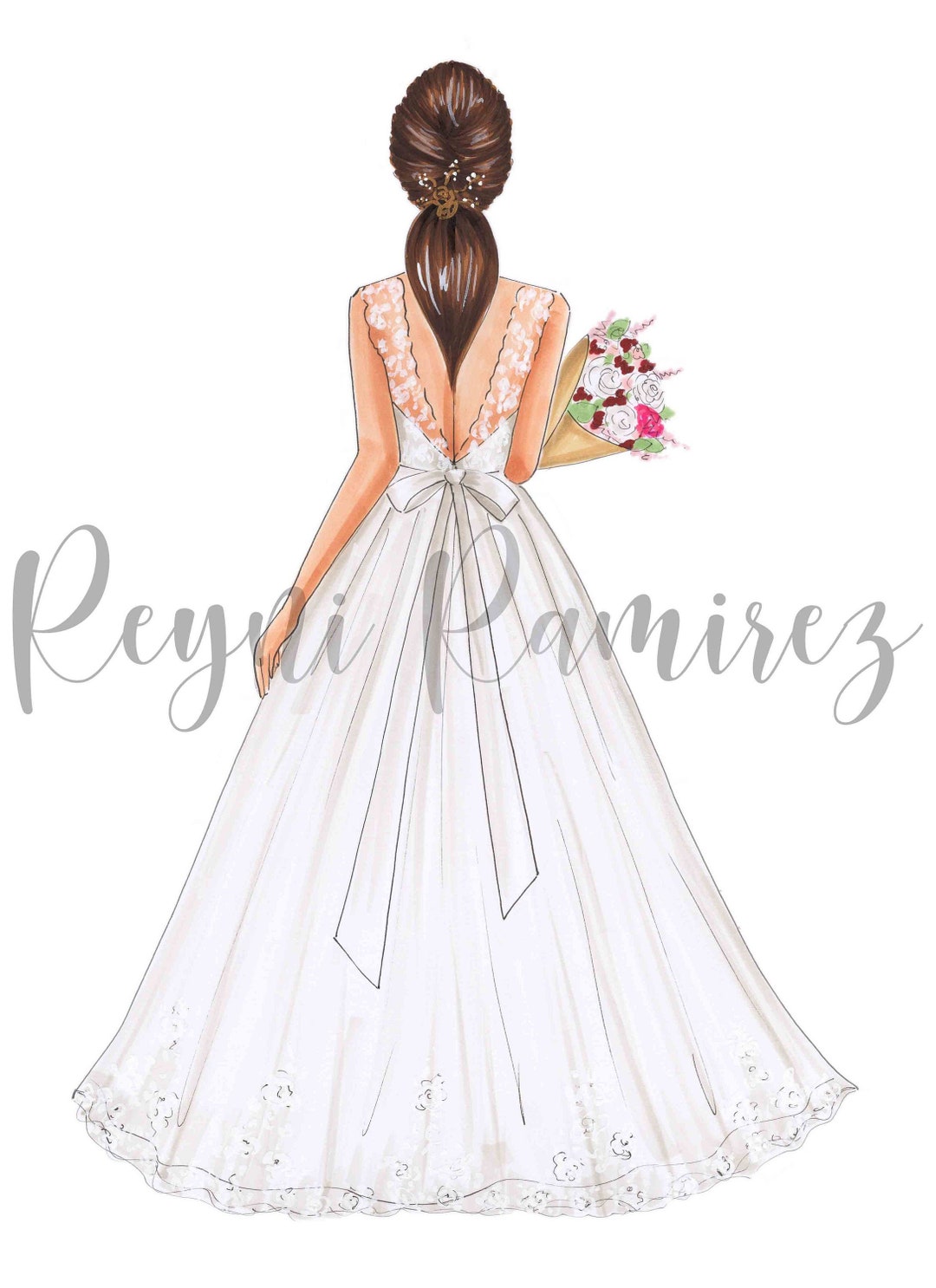 Bride Illustration, Bride Clip Art, Wedding Clip Art, Digital File ...