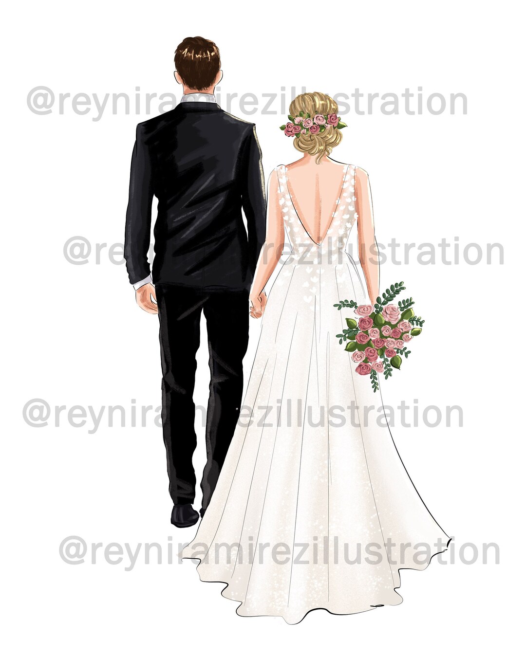 Bride Illustration, Bride Clip Art, Wedding Clip Art, Digital File ...