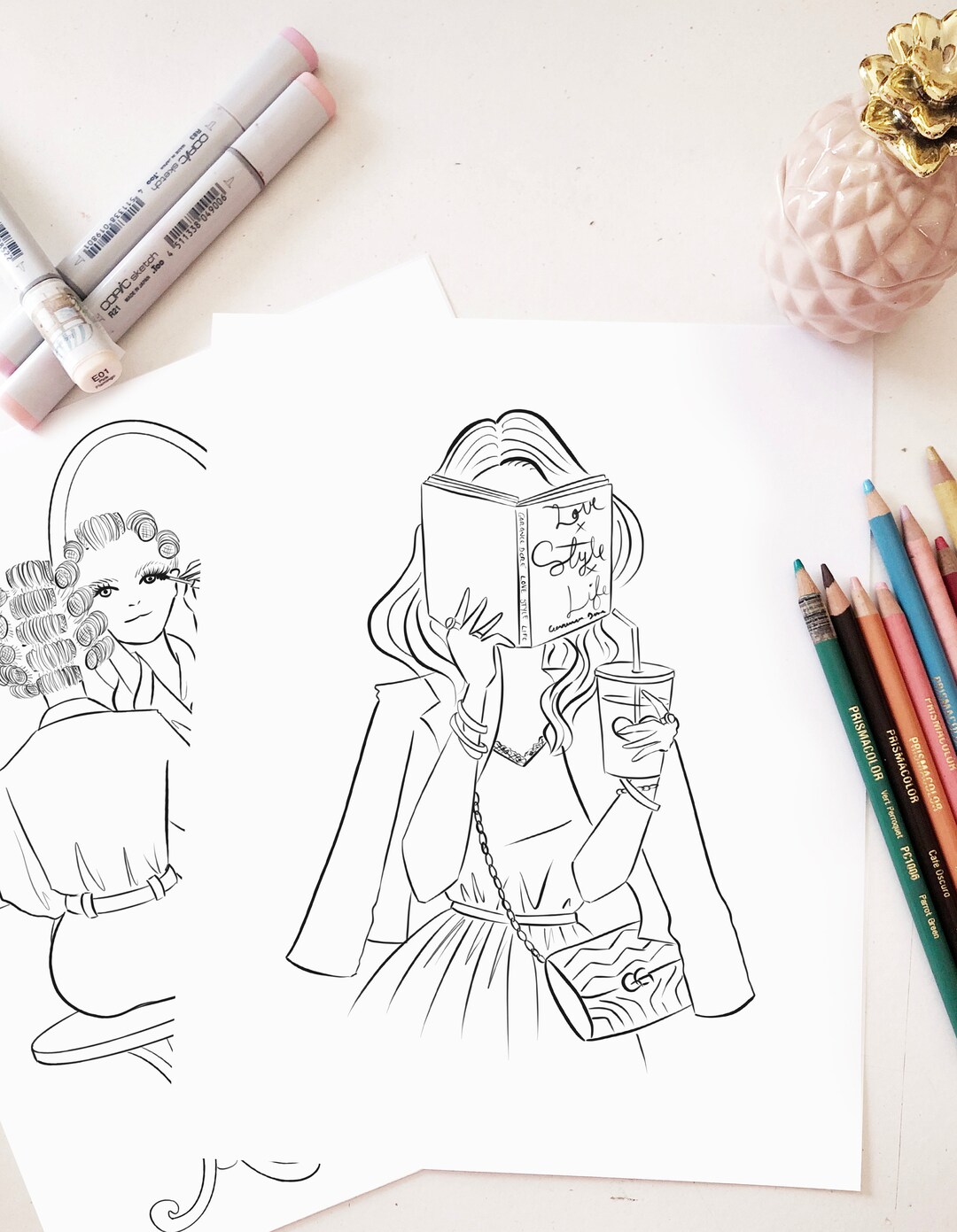 Fashion Coloring Pages, Covid Svg, Quarantine Sag, Adults Coloring ...