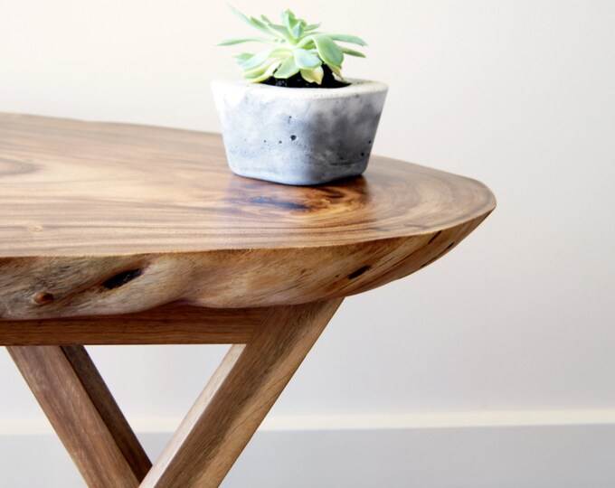 Live Edge Slab Side Table Made From Rain Tree - Etsy