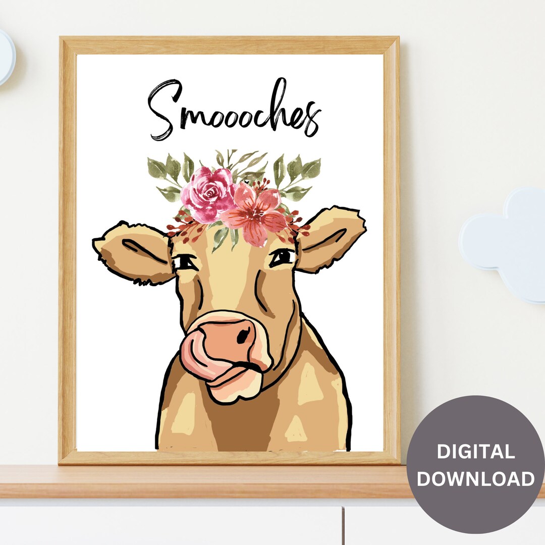 Cow Printable, Cow Digital Print, Nursery Wall Art, Cow Decor, Farm ...