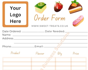 Sweet Treats Order Form Template Bakery Template Cake Business Order ...