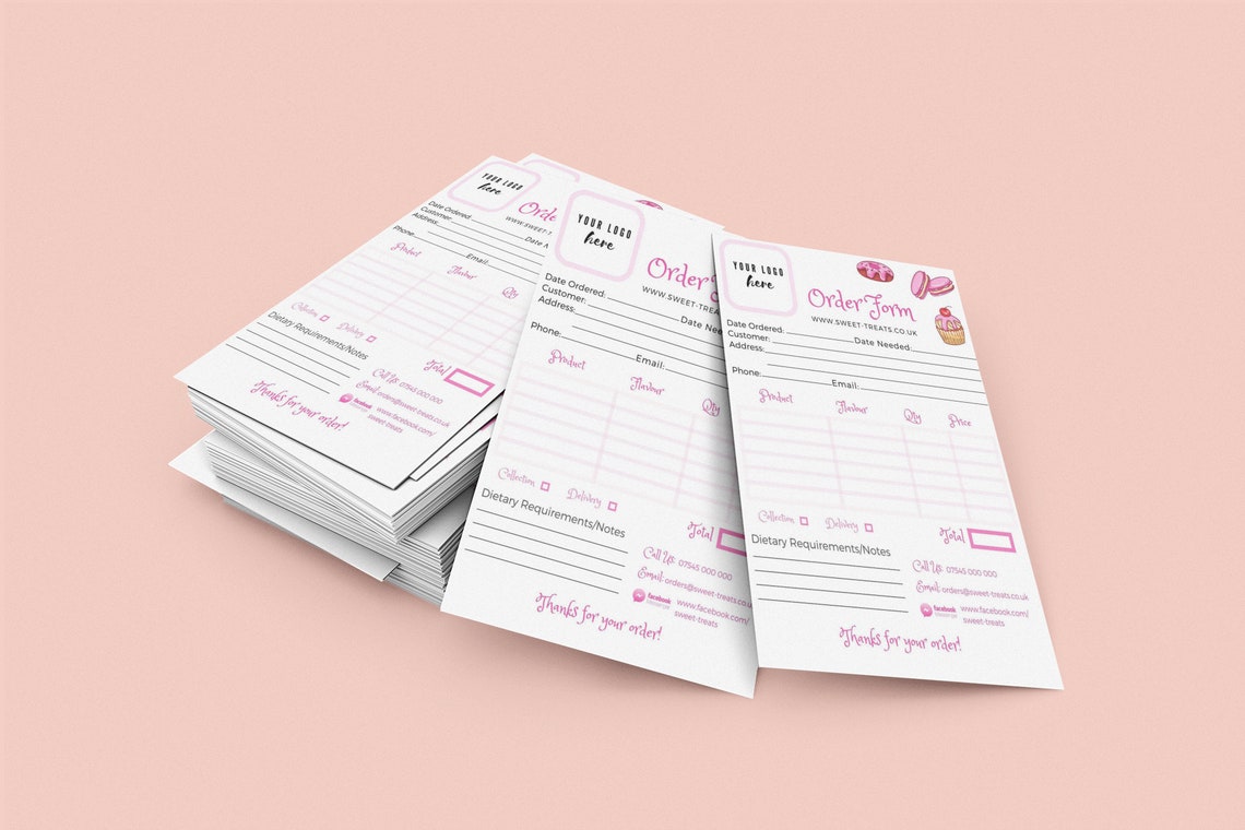 Sweet Treats Order Form Template Bakery Template Cake Business Order ...