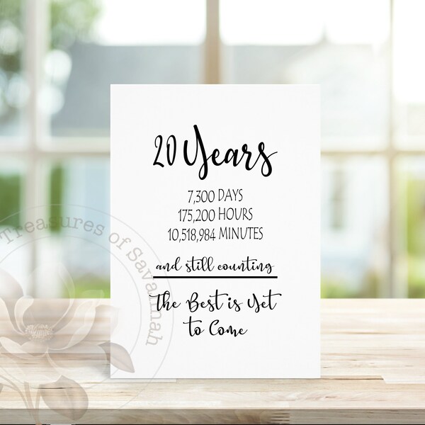 20th Work Anniversary Card - Etsy