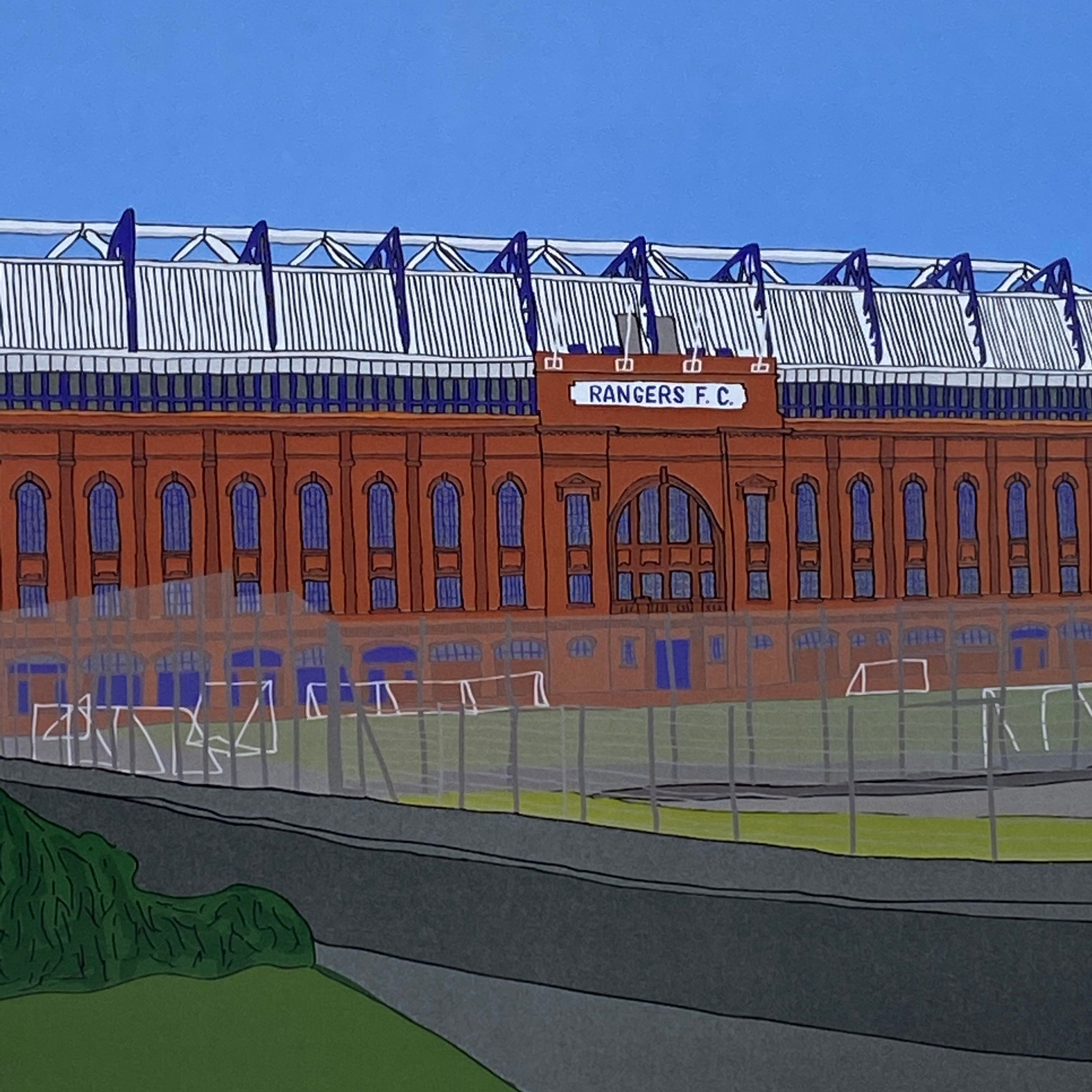 Ibrox Stadium Print, Rangers Football Club, Glasgow Rangers, Rangers ...