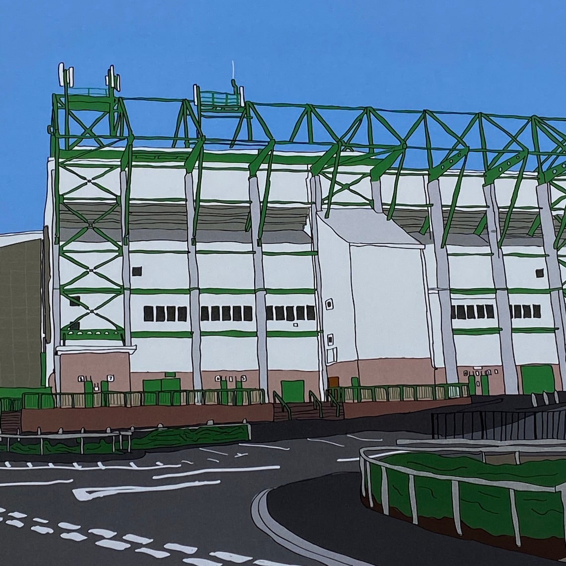 Easter Road Stadium Print, Hibernian Football Club, Hibs, Edinburgh ...