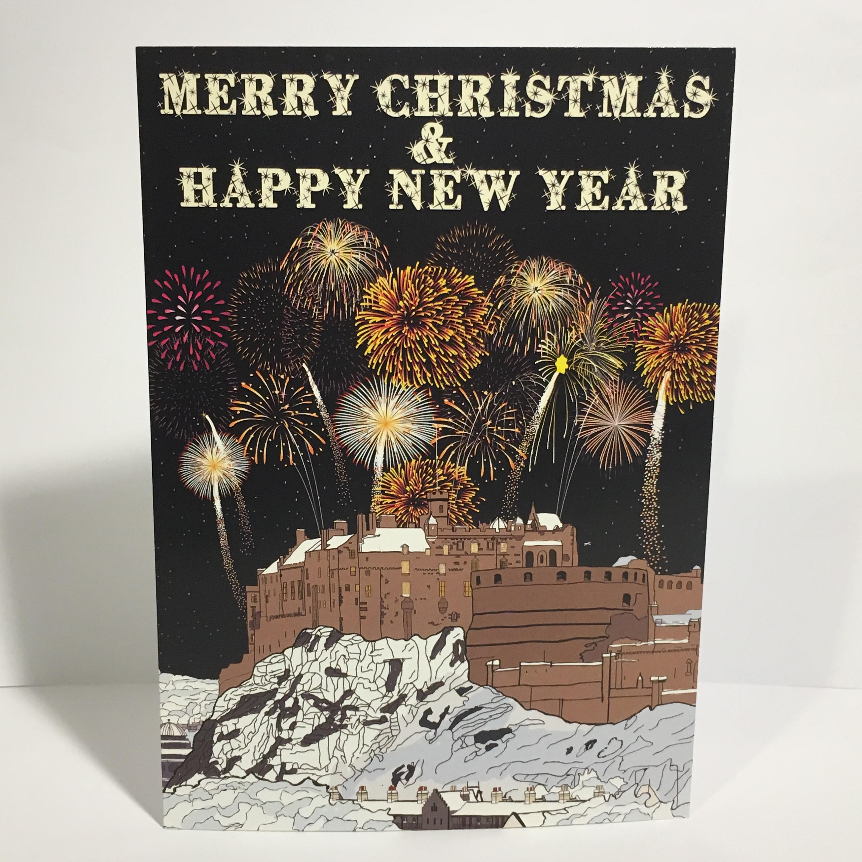Edinburgh Castle Fireworks Christmas Card - Etsy