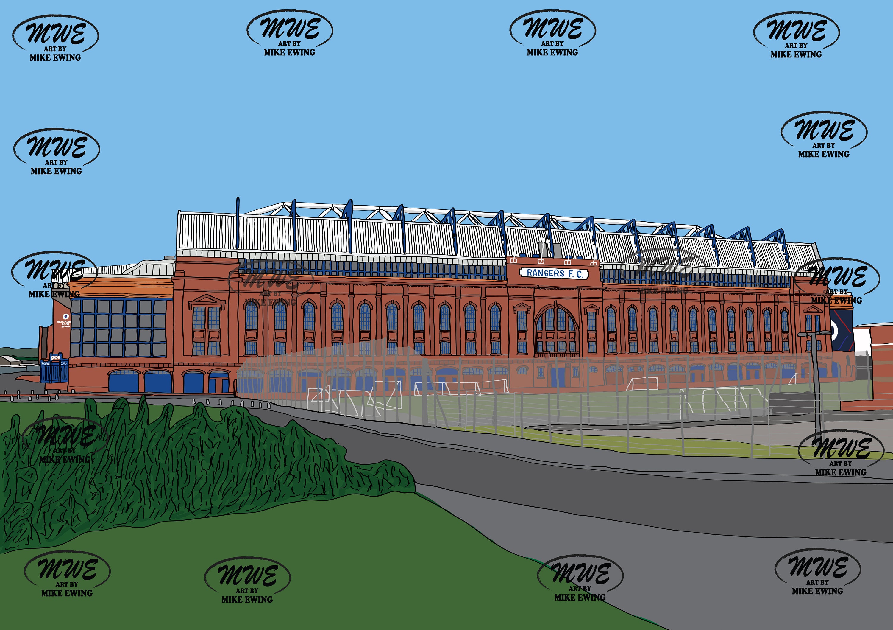 Ibrox Stadium Print Rangers Football Club Glasgow Rangers - Etsy UK