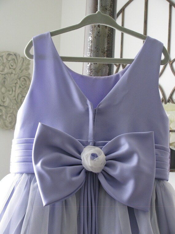 Purple Girls Dress, Flower Girl Dress, Long Girls Dre… - Gem
