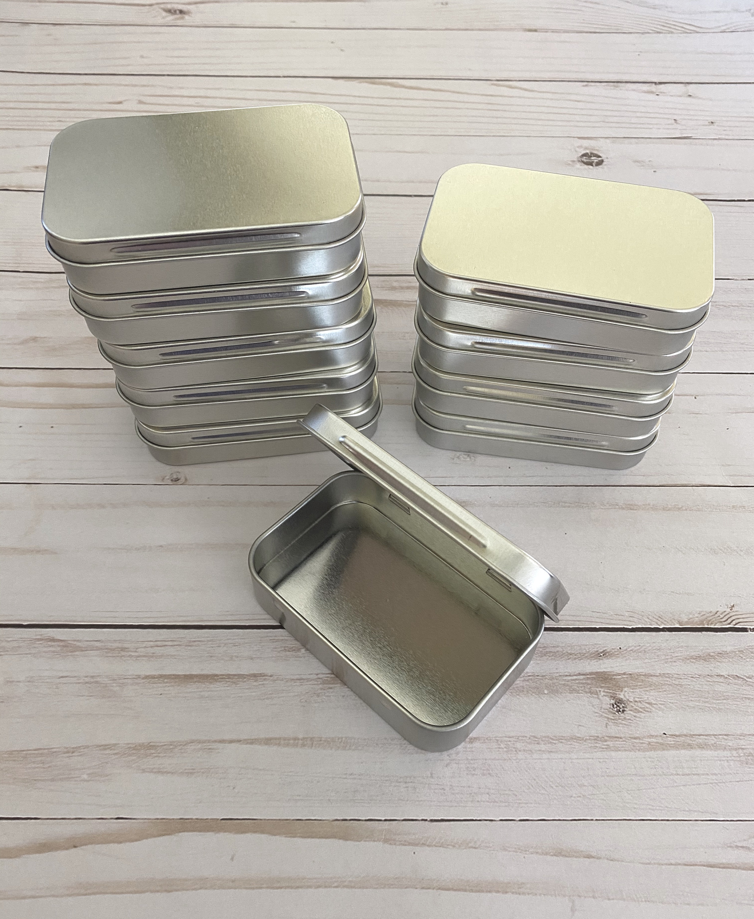 Metal Tins with Hinged Lids Hinged Metal Boxes Metal Tins | Etsy