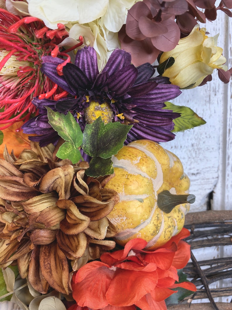 Fall Wreath for Front Door-square Autumn Wreath-square Fall - Etsy