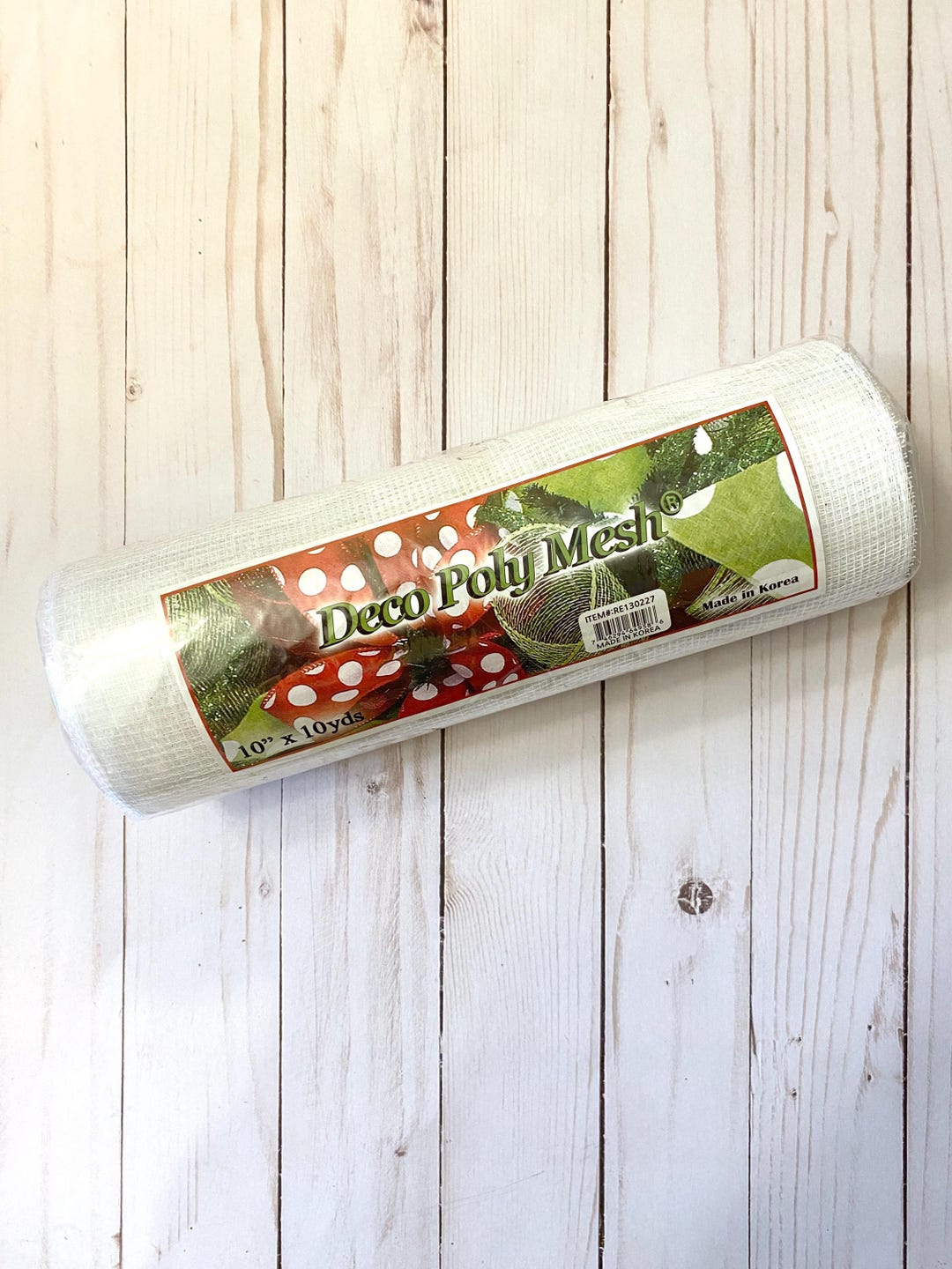 Poly Deco Mesh, White Mesh, Mesh for Wreath Making, Craft Supplies, 10 ...