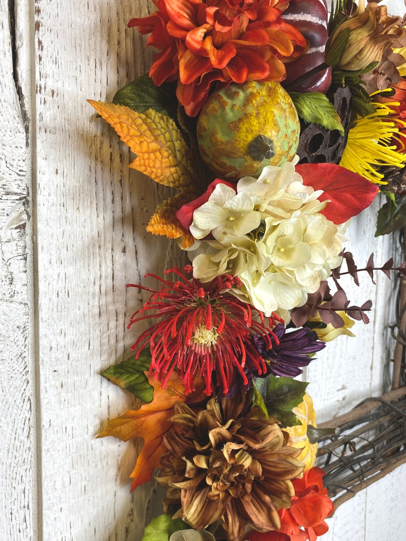 Fall Wreath for Front Door-square Autumn Wreath-square Fall - Etsy