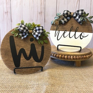 Small Wood Round Tabletop Sign With Stand - Etsy