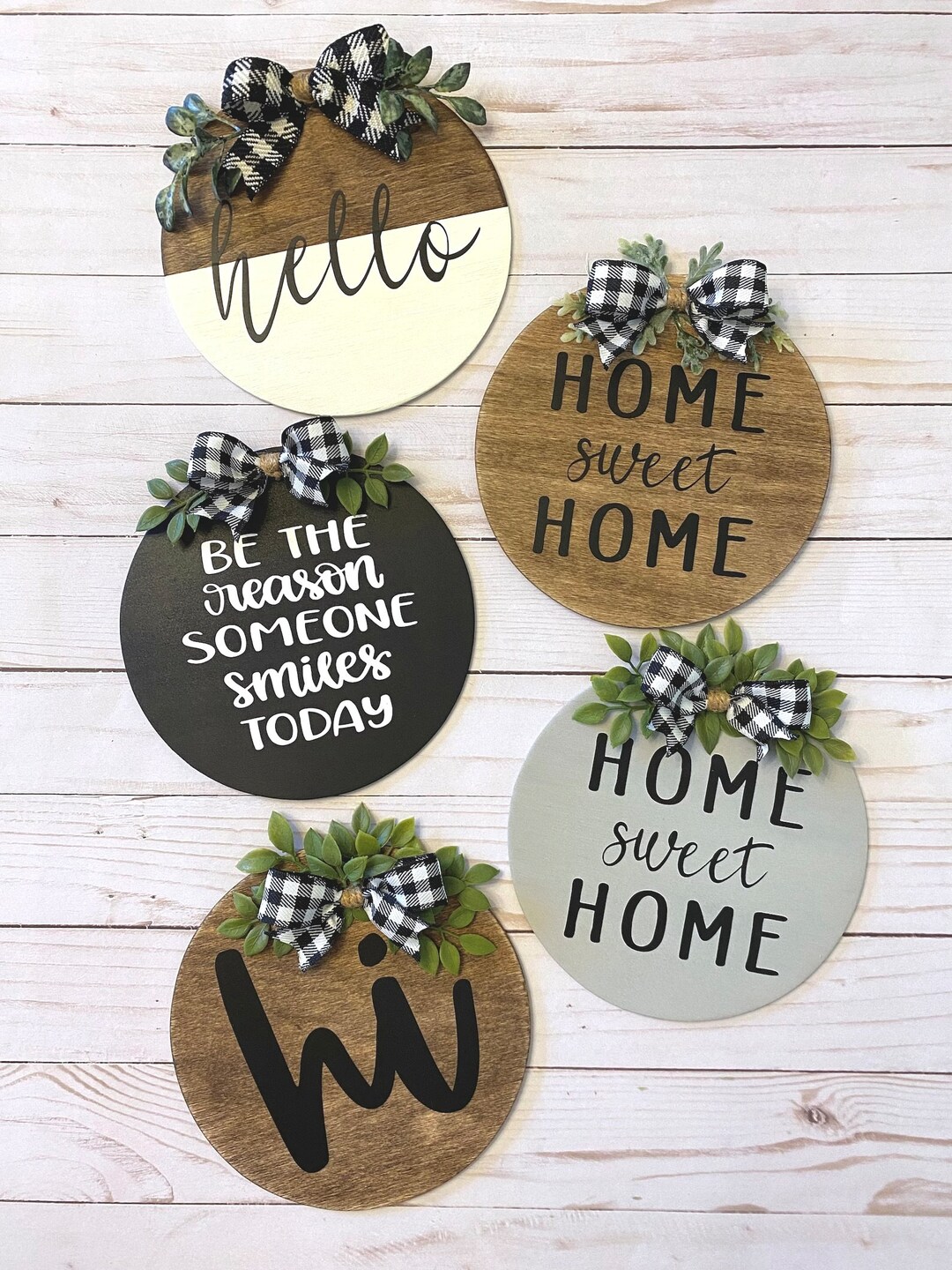 Small Wood Round Tabletop Sign With Stand - Etsy