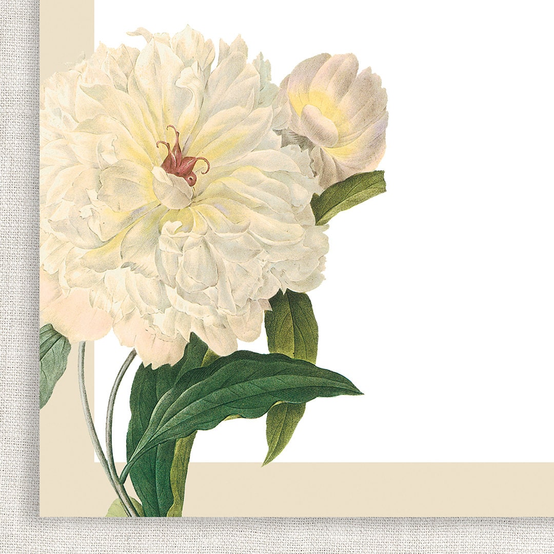 Personalized Notepad - WHITE PEONY - Custom Stationery Botanical ...