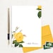 Personalized Notepad - YELLOW ROSE - Floral Stationery Custom ...