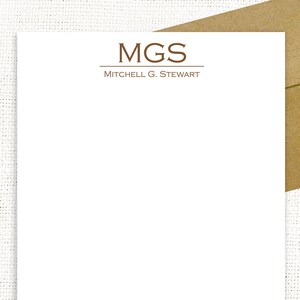 Personalized Notepad - GRAND MONOGRAM - Custom Stationary Monogrammed ...
