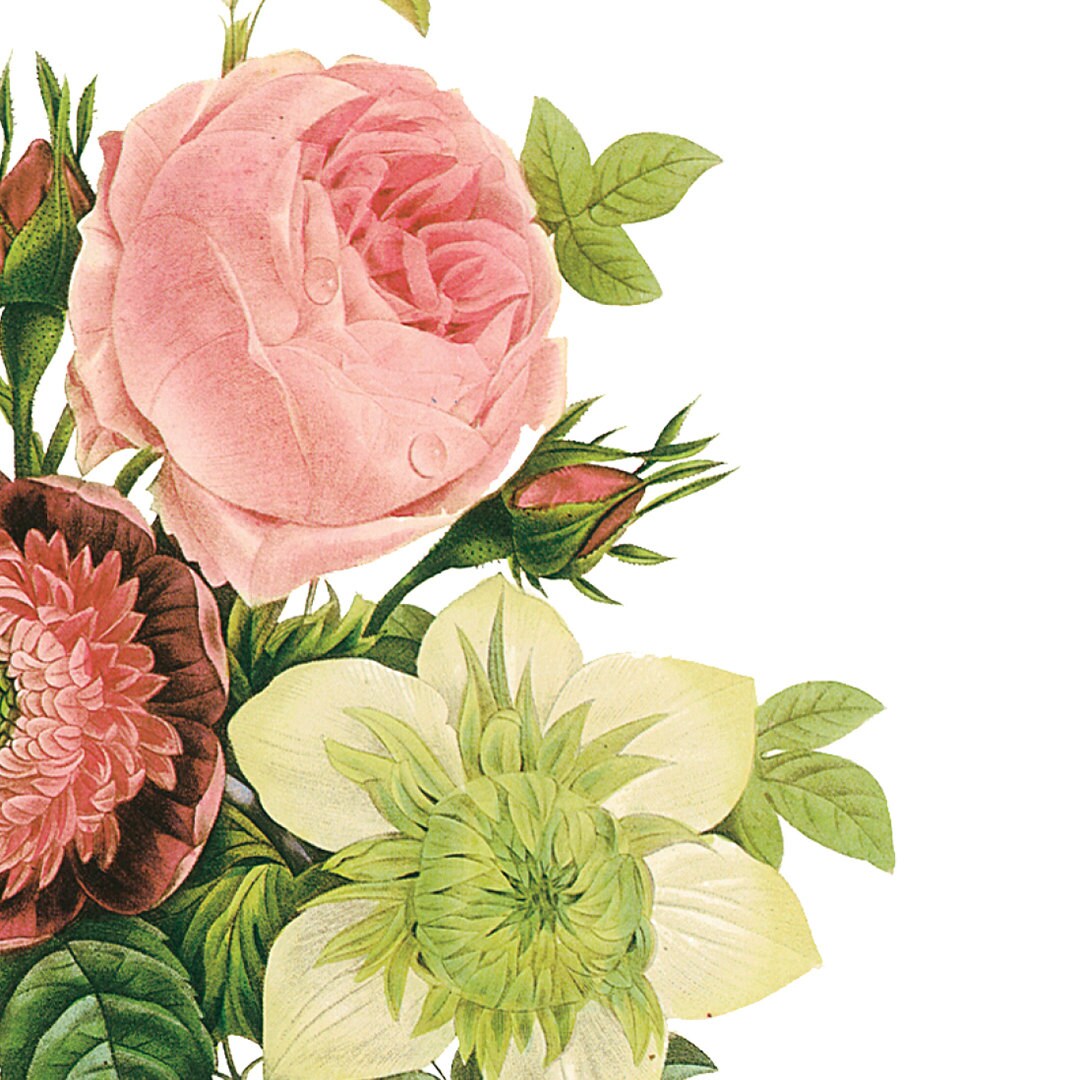 Personalized Flat Note Cards FLOWER BOUQUET Pink Rose - Etsy