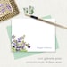 Personalized Flat Note Cards PURPLE VIOLETS Floral Stationery Botanical ...