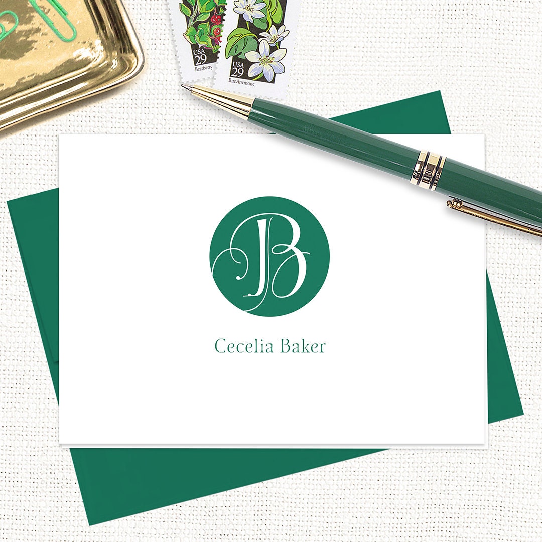 Personalized Stationery Set - REGAL MONOGRAM - Monogrammed Custom ...