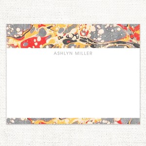 Personalized Flat Note Cards - Vintage Marble Paper ASHLYN GRAY ...