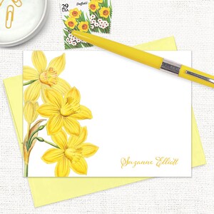 Complete Personalized Stationery Set - YELLOW DAFFODILS - Narcissus ...
