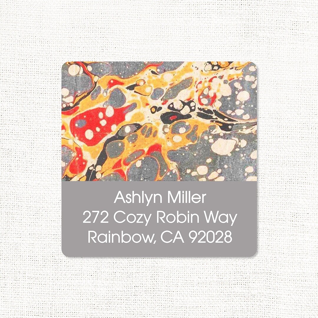 Personalized Return Address Label - Vintage Marble Paper ASHLYN GRAY ...
