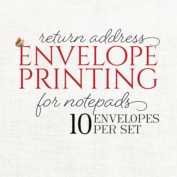 Return Address Envelope Printing for NOTEPADS Set of 10 | Etsy