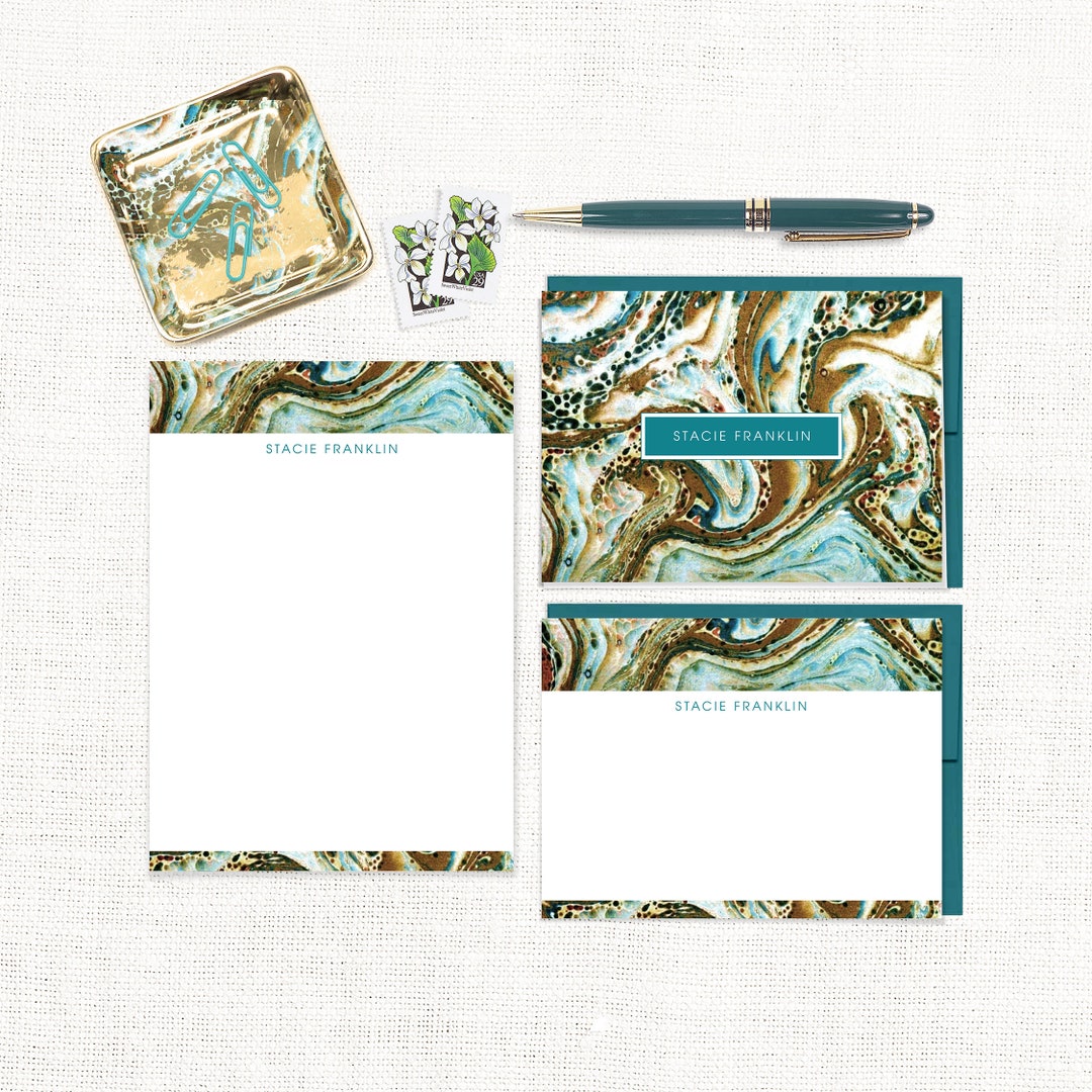 Complete Personalized Stationery Set Vintage Marble Paper Etsy complete-personalized-stationery-set-vintage-marble-paper-etsy