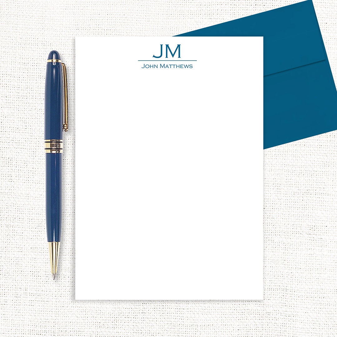 Personalized Notepad - GRAND MONOGRAM - Custom Monogrammed Stationery ...