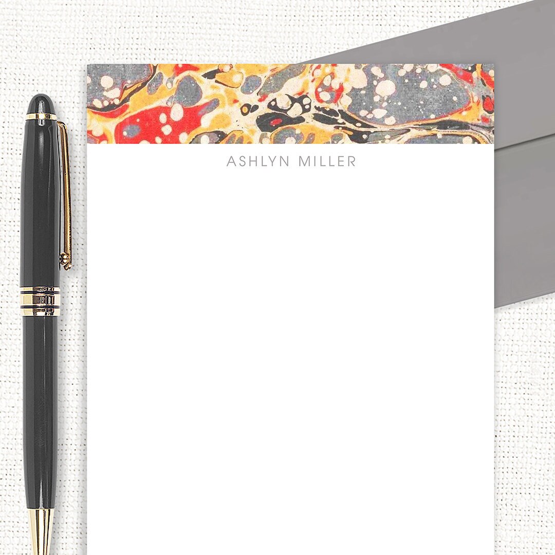 Personalized Notepad Vintage Marble Paper ASHLYN GRAY - Etsy