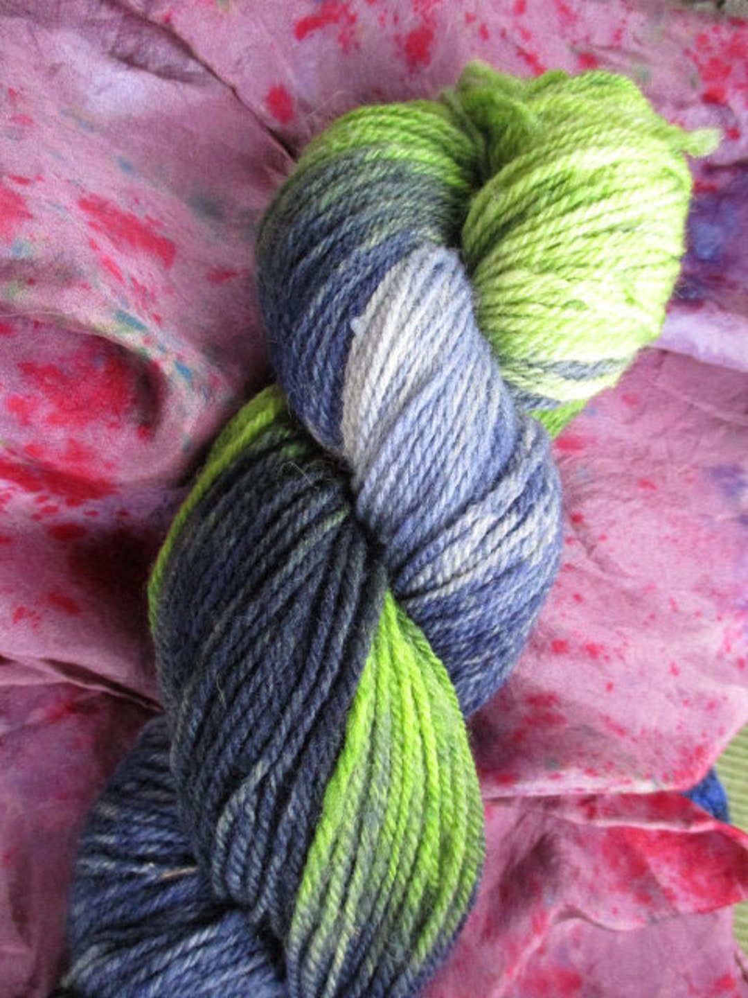 Gulf Coast Native Yarn, Hand Painted Navy Blue & Green, 3 Ply Sport ...