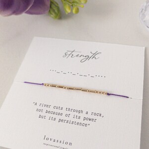 14K STRENGTH Morse Code Bracelet • Strong Morse Code Bracelet ...