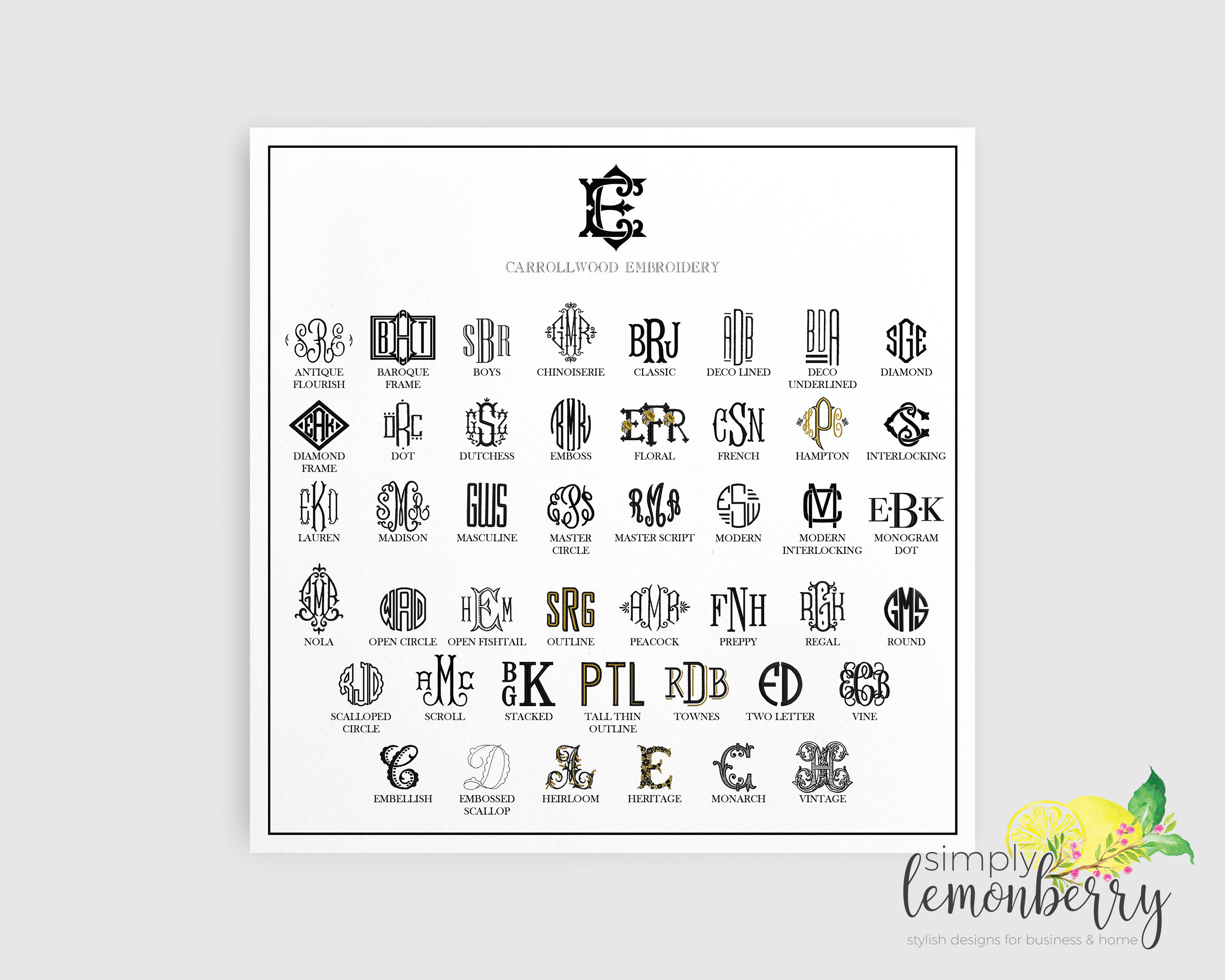 Custom Font Chart Custom Monogram Chart Customized Font | Etsy