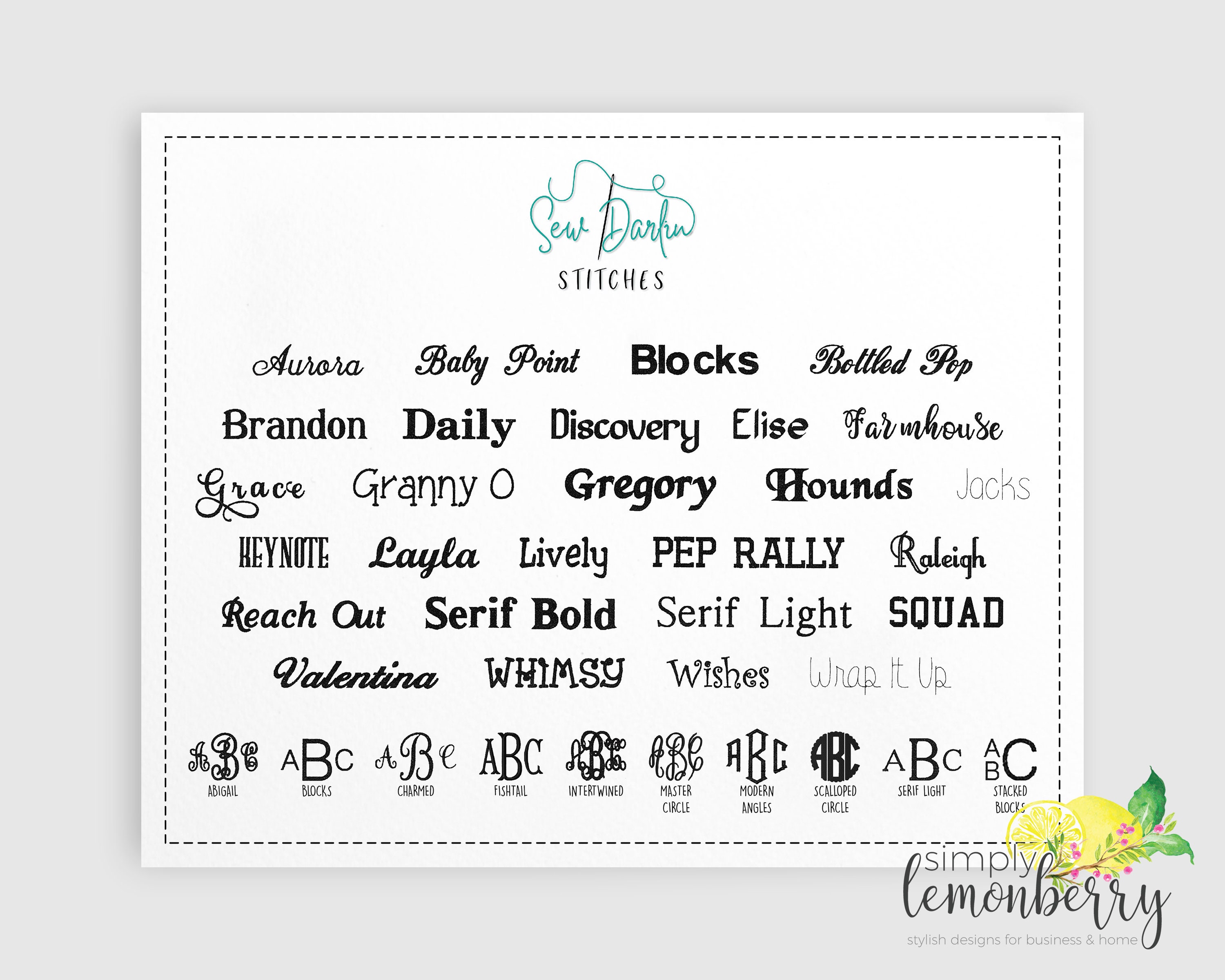 Custom Font Chart Custom Monogram Chart Customized Font | Etsy