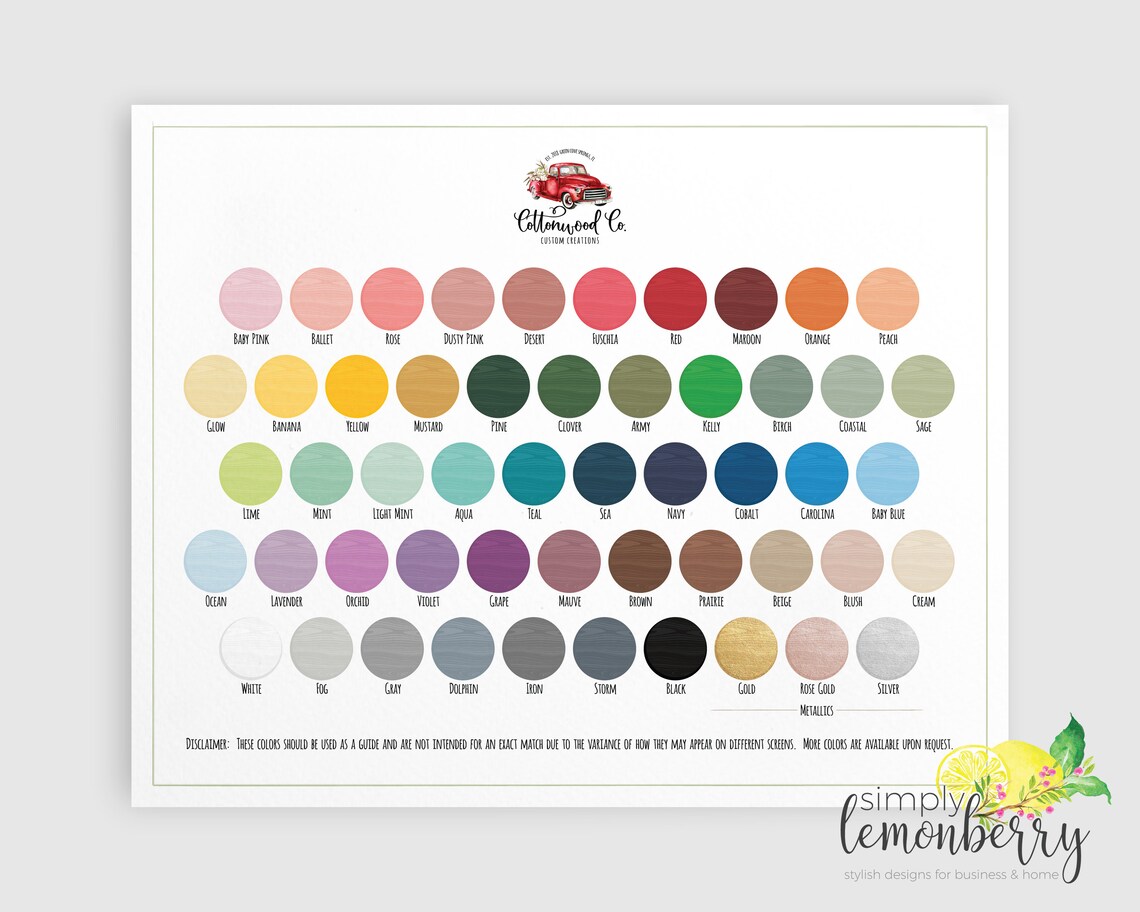 Custom Color Chart Custom Fabric Samples Chart Customized | Etsy