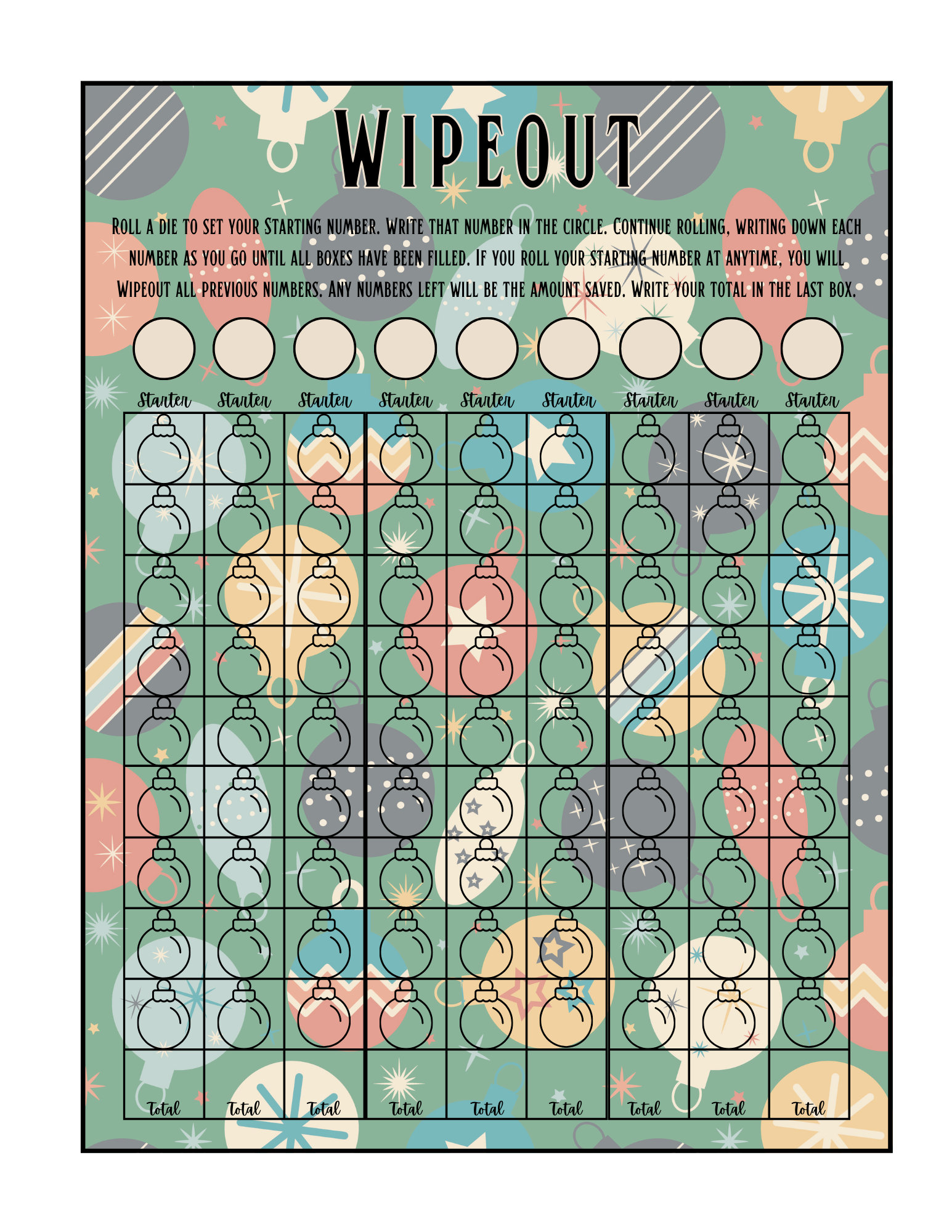 Christmas Wipeout Savings Challenge | Digital Download - Etsy