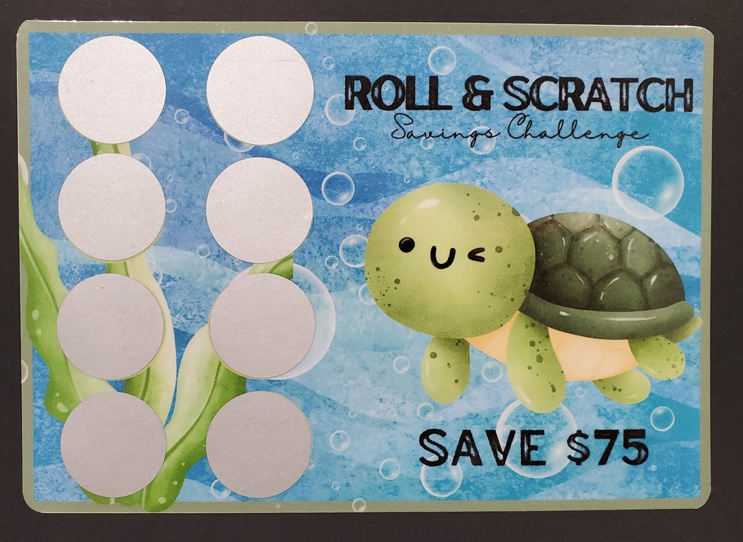 Turtle Scratch off Savings Challenge - Etsy