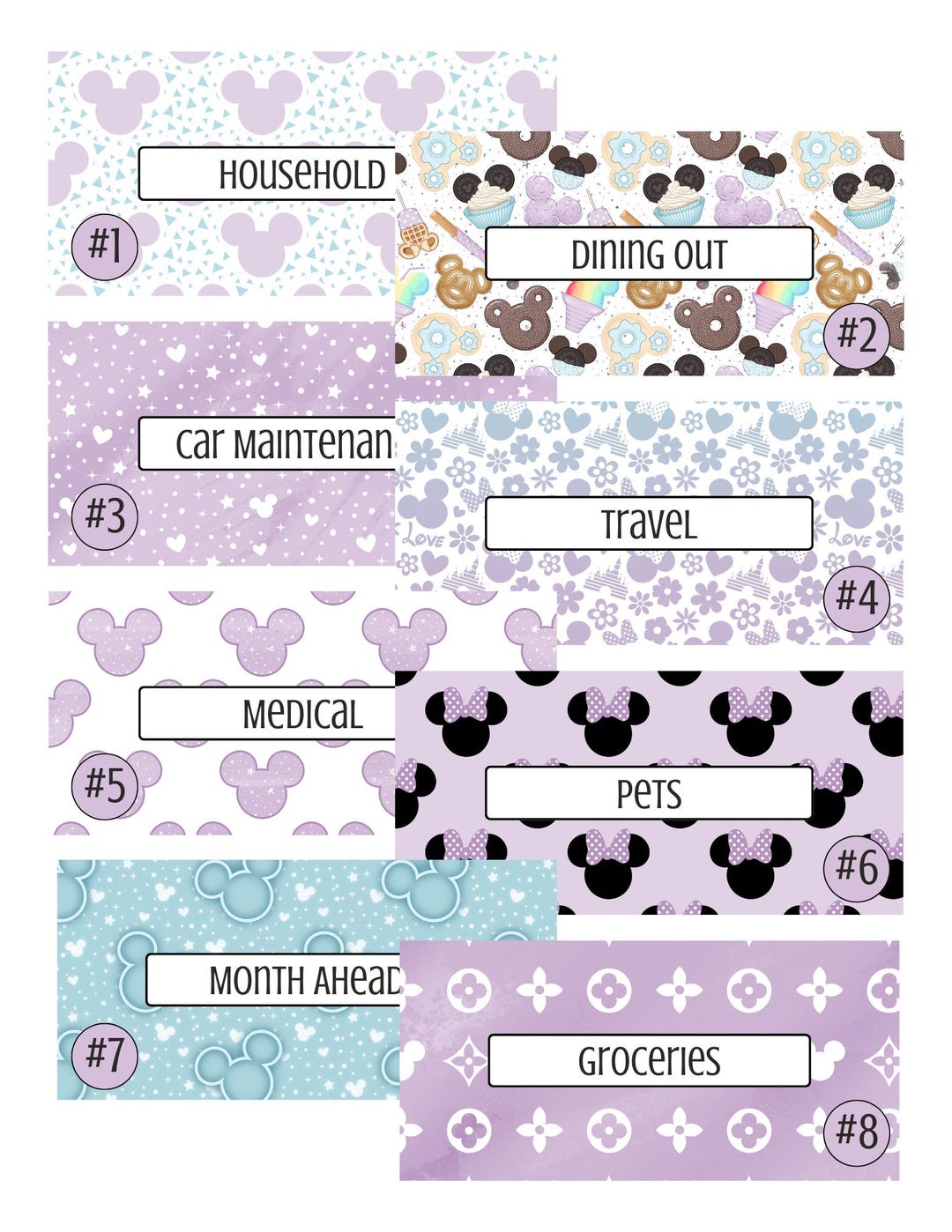 Magical Mouse Cash Envelope Dashboards | Cash Stuffing - Etsy