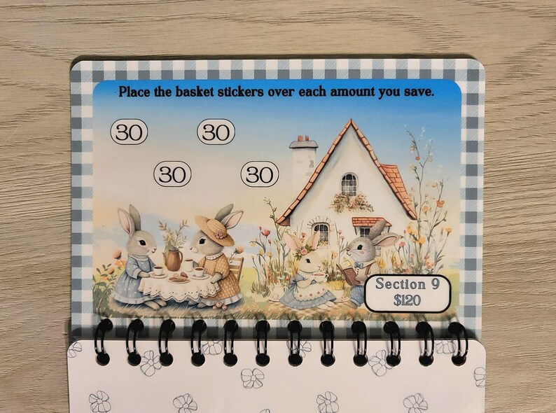 At the Cottage Sticker Savings Challenge Binder | Cash Stuffing - Etsy