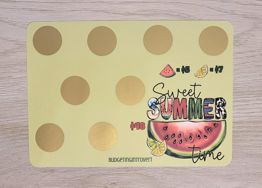 Sweet Summer Scratch off Savings Challenge - Etsy