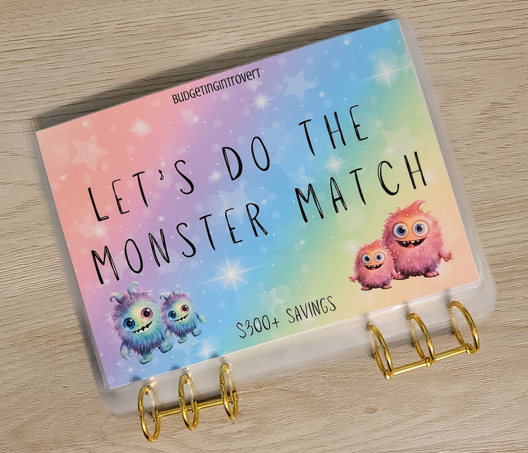 Let's Do the Monster Match Savings Challenge Binder | Savings Challenge ...
