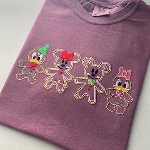 Mickey Minnie Donald Daisy Gingerbread Cookie Embroidered Shirt ...