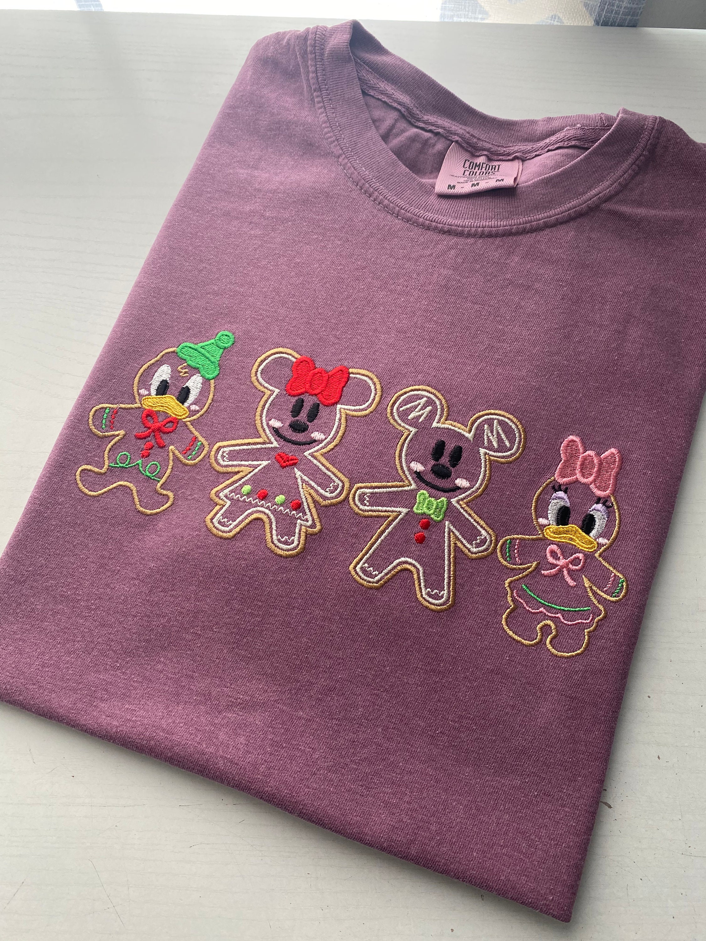 Mickey Minnie Donald Daisy Gingerbread Cookie Embroidered Shirt ...