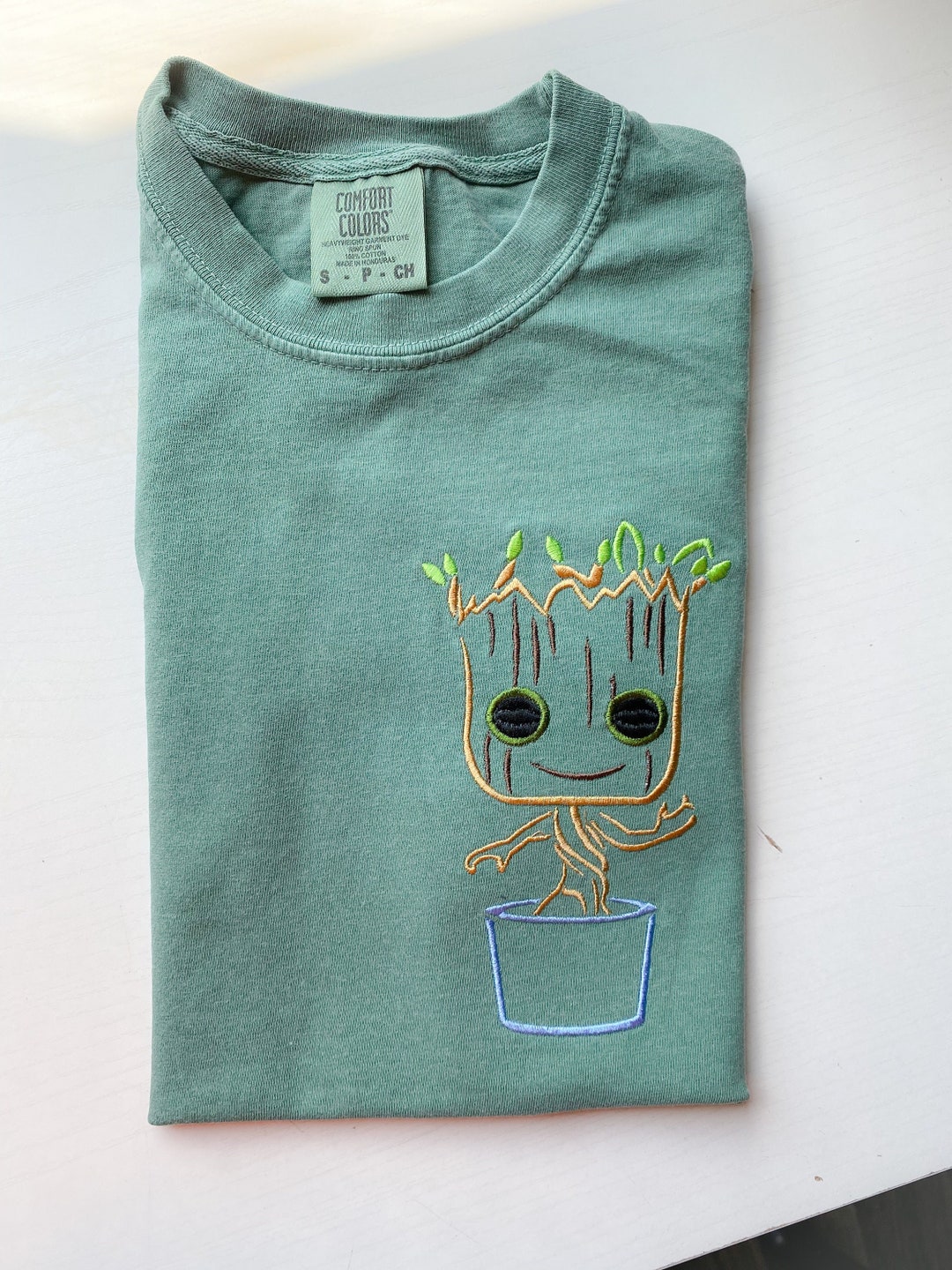 Baby Groot Embroidered Comfort Colors Shirt - Guardians of the Galaxy ...